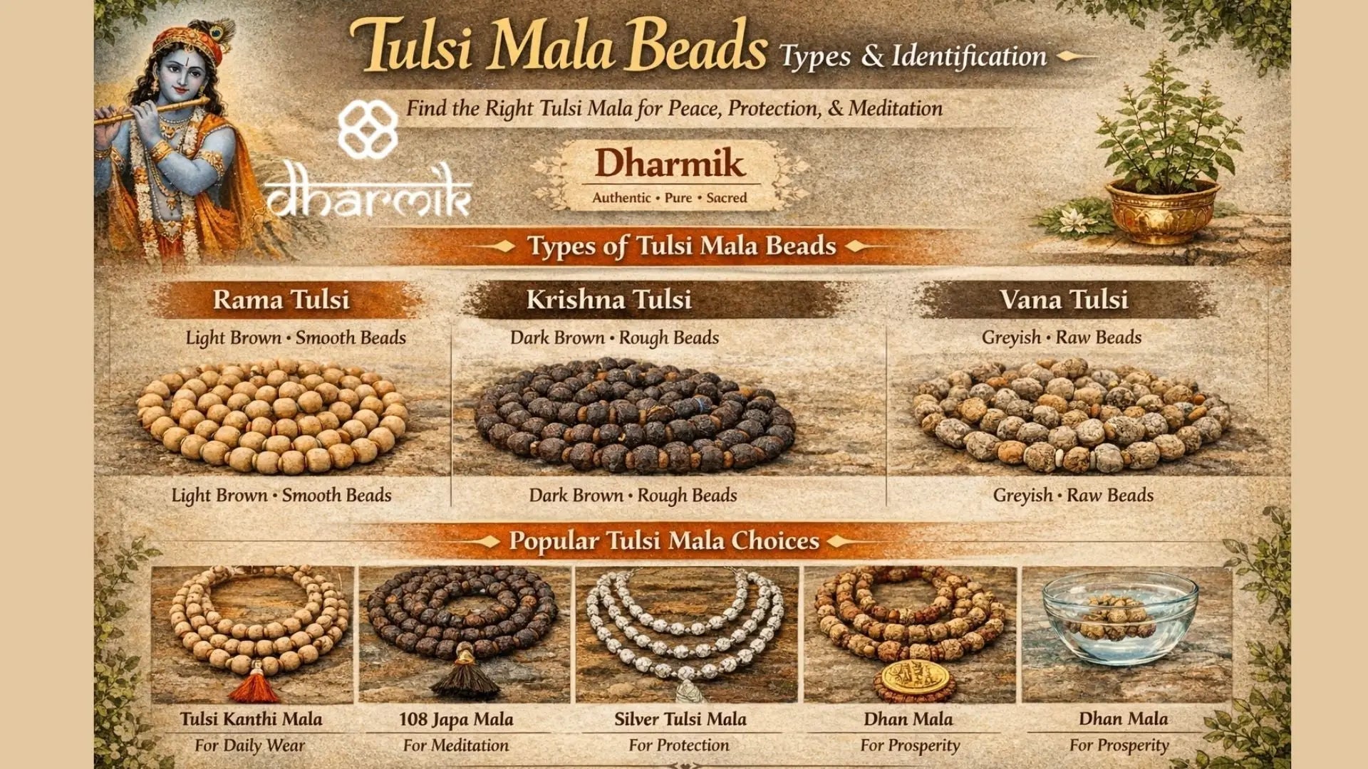 Tulsi Mala Beads Types and Identification – Dharmik