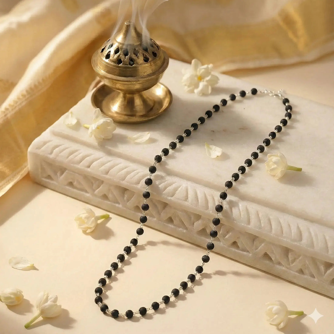 Original Karungali Mala– Silver Plated - Dharmik